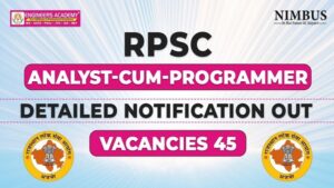 RPSC Analyst Cum Programmer Vacancy 2024: Eligibility, Post, Syllabus, Apply Online