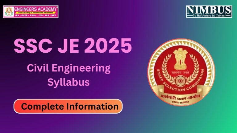 SSC JE 2025: Check Civil Syllabus Topic Wise For paper 1 and 2